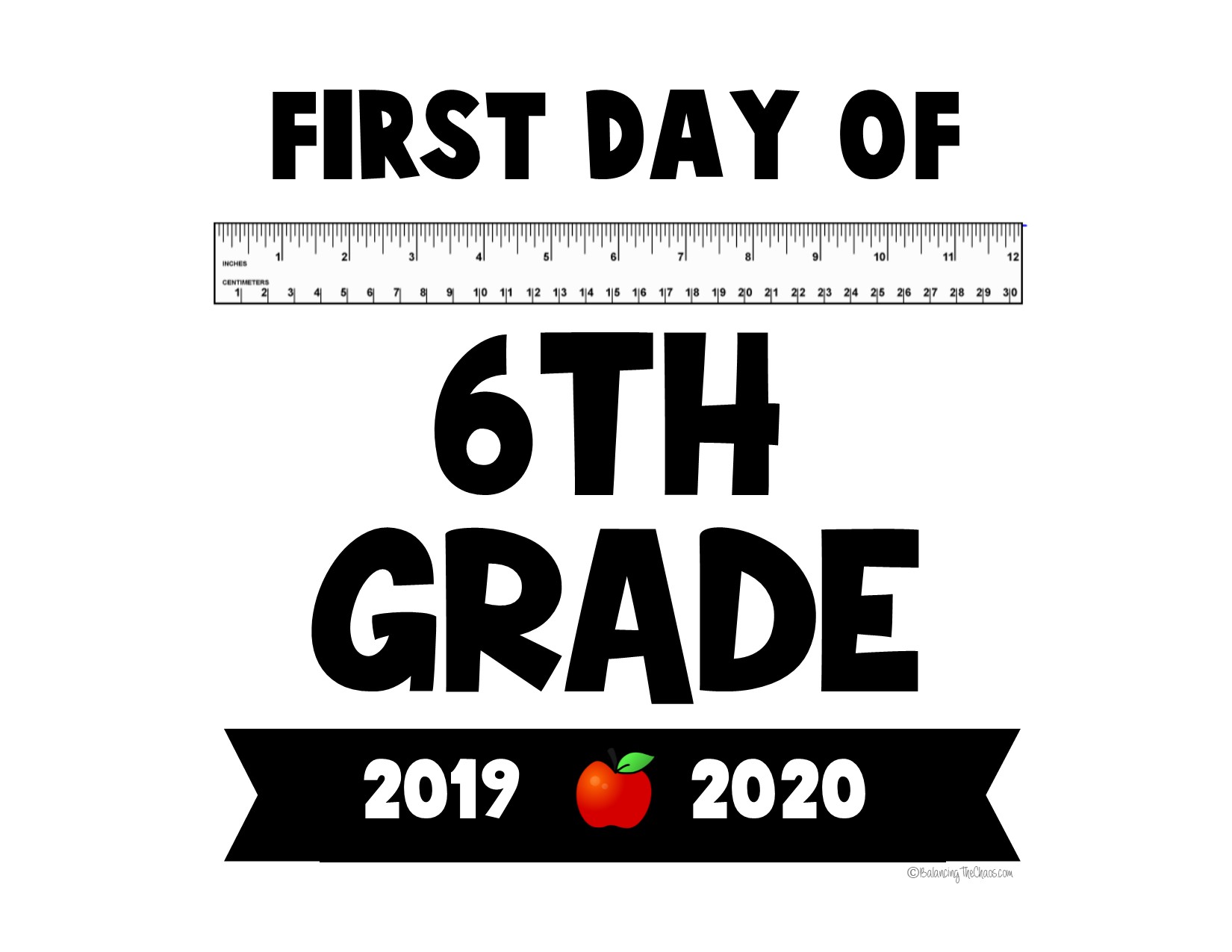 FREE PRINTABLE: 2019 - 2020 First Day of School Signs - Balancing The Chaos