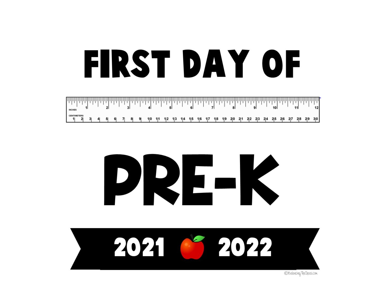 FREE PRINTABLE: 2021-2022 Back To School Signs - Balancing The Chaos