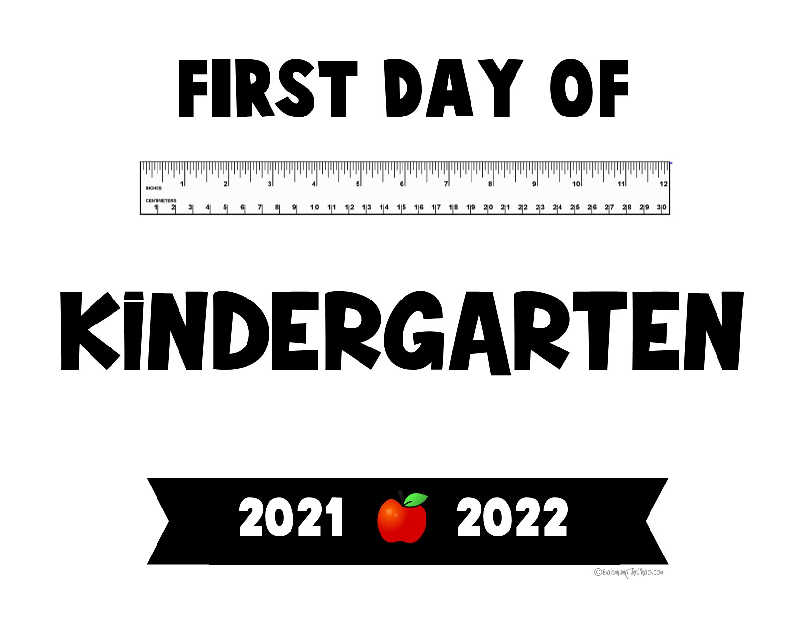 FREE PRINTABLE: 2021-2022 Back To School Signs - Balancing The Chaos