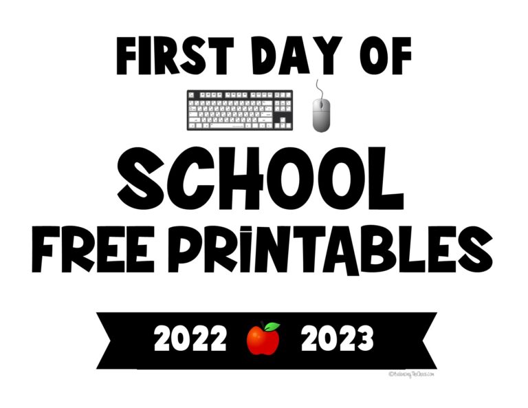 FREE PRINTABLE: 2022-2023 First Day of School Signs - Balancing The Chaos