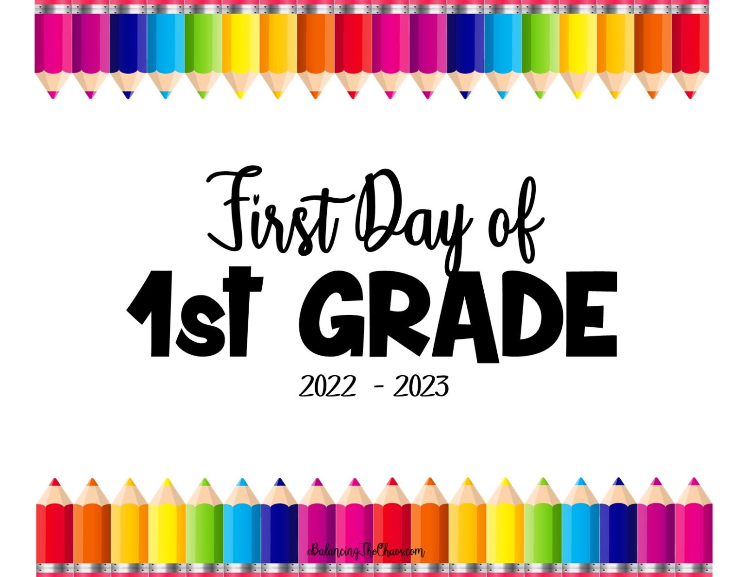 FREE PRINTABLE: 2022-2023 Elementary School First Day Signs - Balancing ...