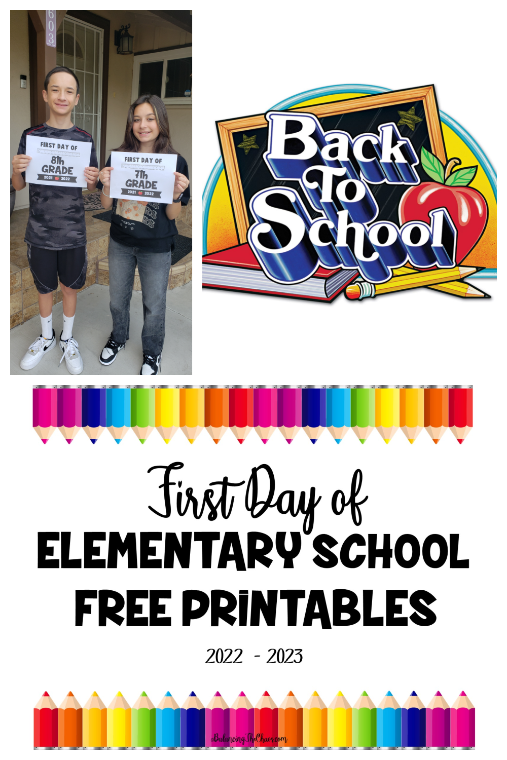 FREE PRINTABLE: 2022-2023 Elementary School First Day Signs - Balancing ...
