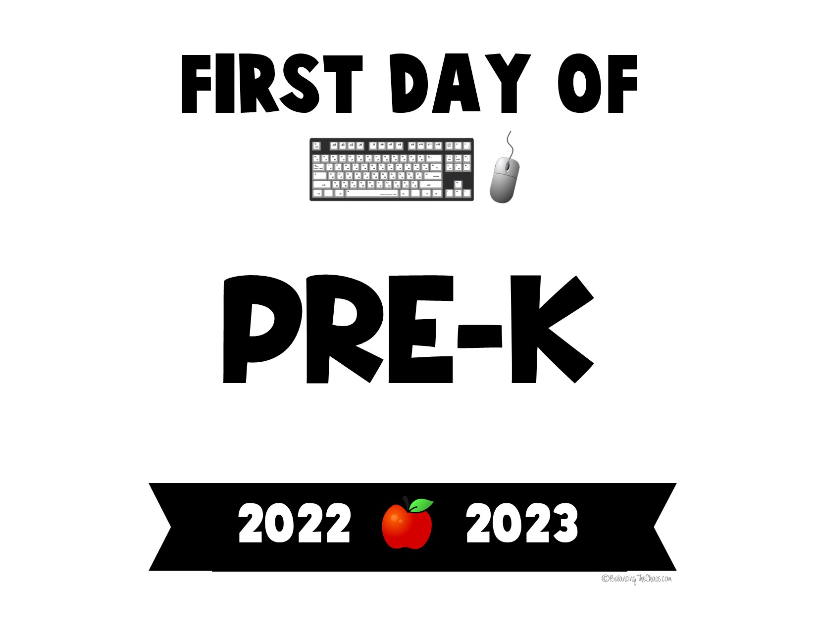 FREE PRINTABLE: 2022-2023 First Day of School Signs - Balancing The Chaos