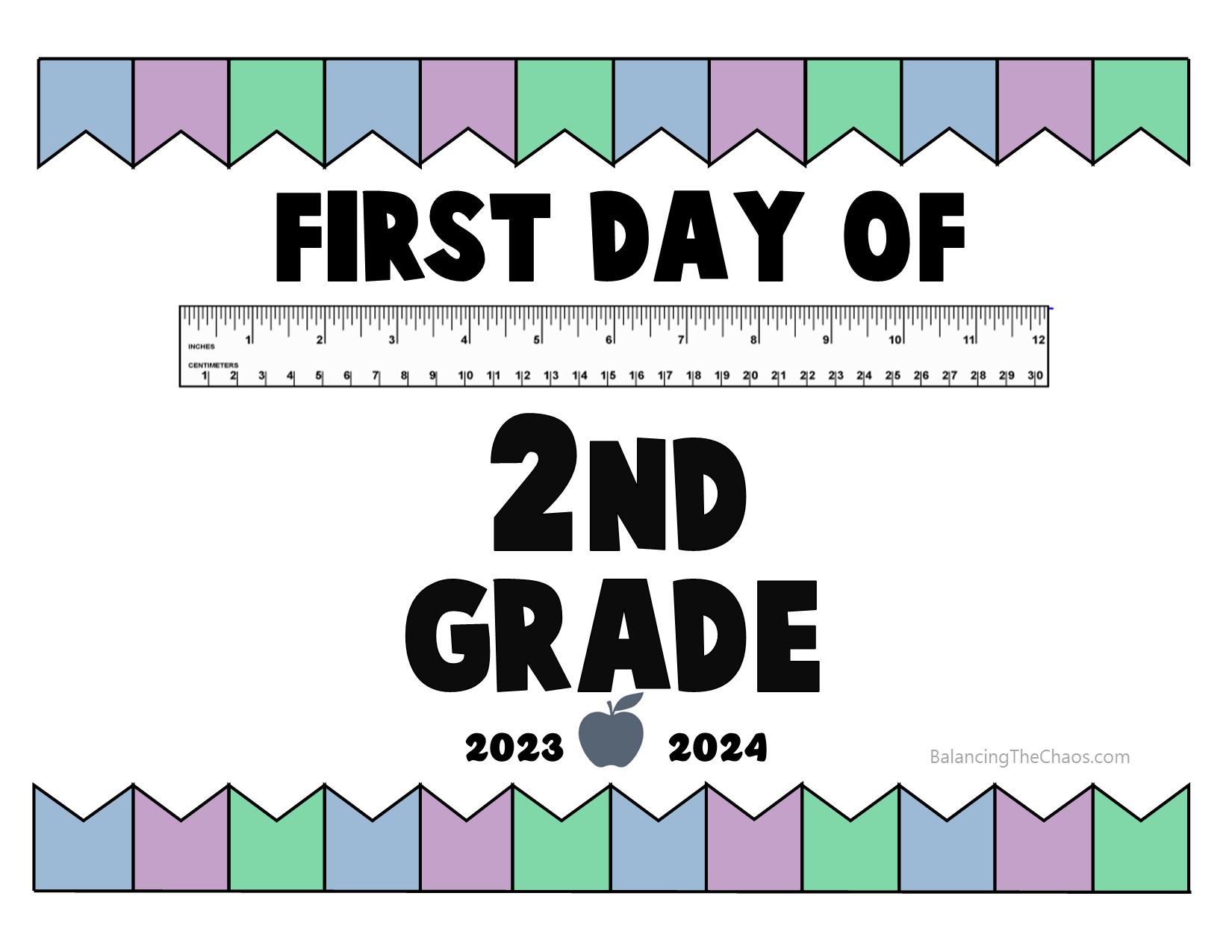 FREE PRINTABLE: 2023-2024 First Day of School Signs - Balancing The Chaos