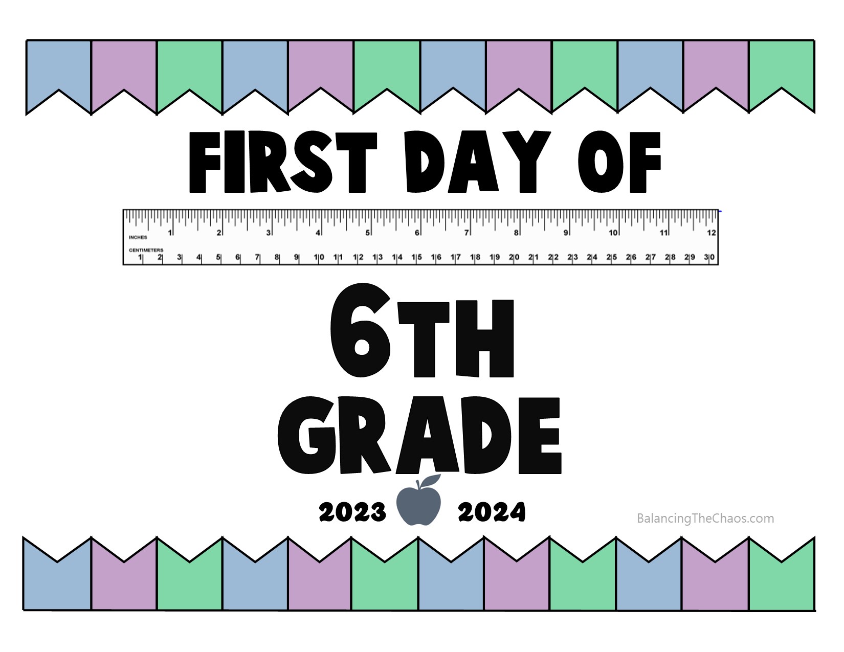 FREE PRINTABLE: 2023-2024 First Day of School Signs - Balancing The Chaos