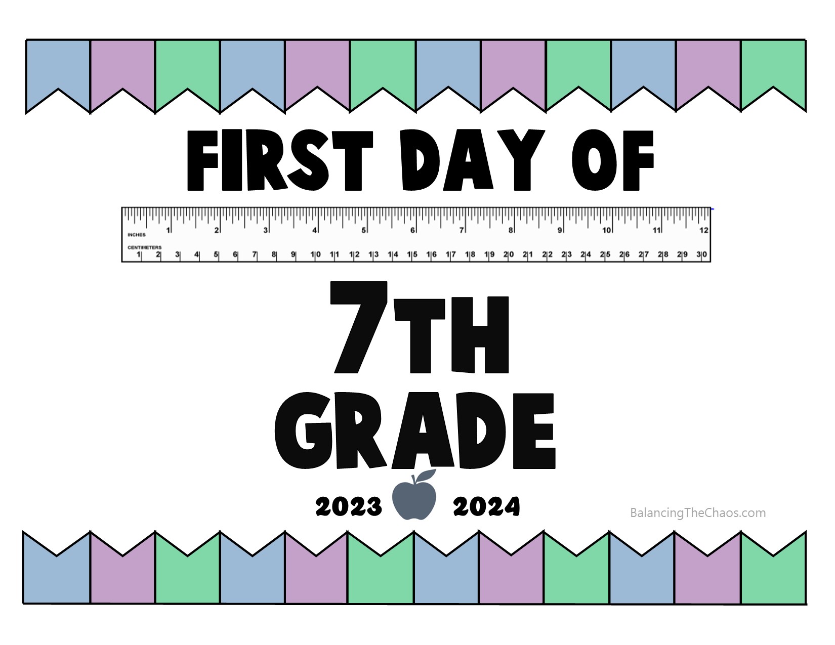 FREE PRINTABLE: 2023-2024 First Day of School Signs - Balancing The Chaos