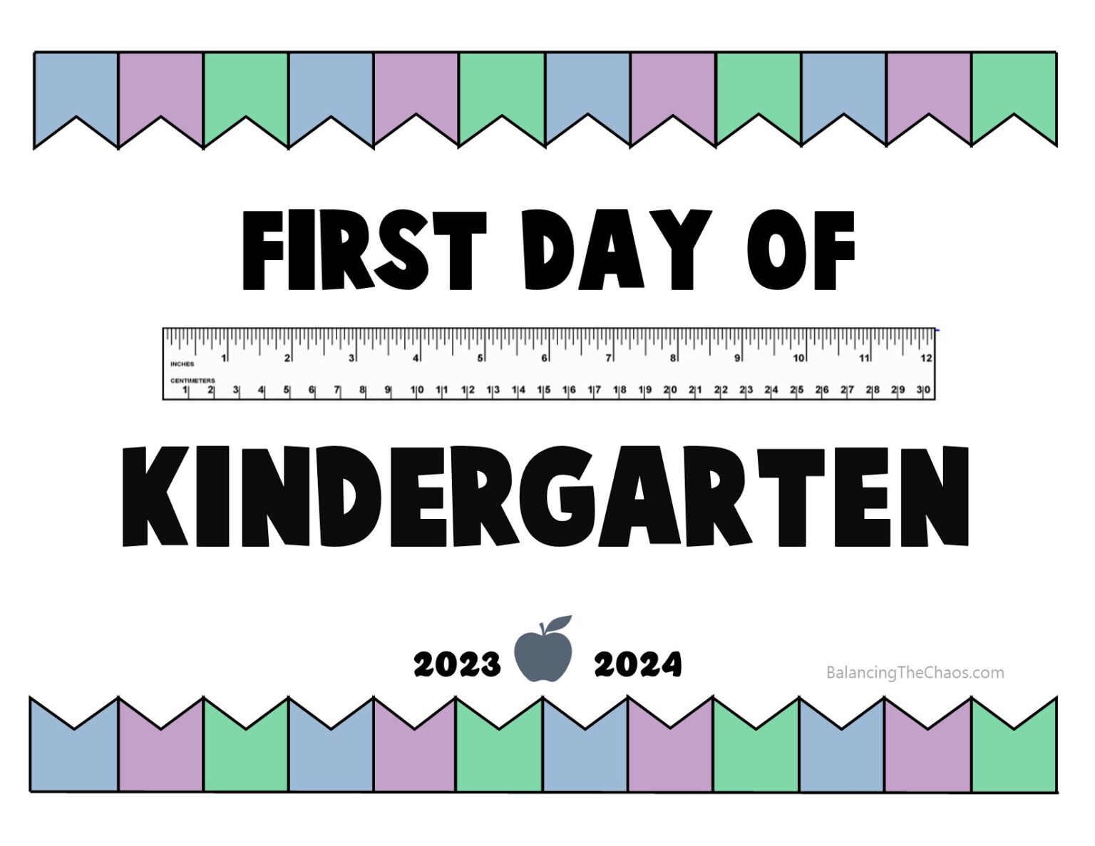 FREE PRINTABLE: 2023-2024 First Day of School Signs - Balancing The Chaos