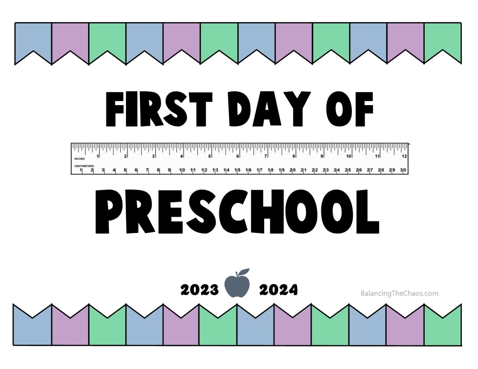 FREE PRINTABLE: 2023-2024 First Day of School Signs - Balancing The Chaos