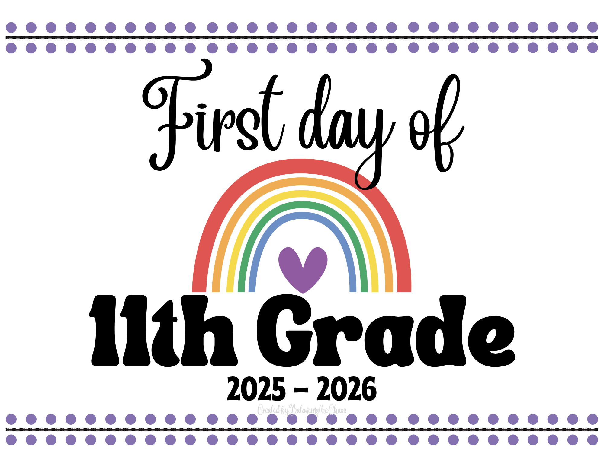 FREE PRINTABLE: 2025-2026 First Day of School Signs - Balancing The Chaos