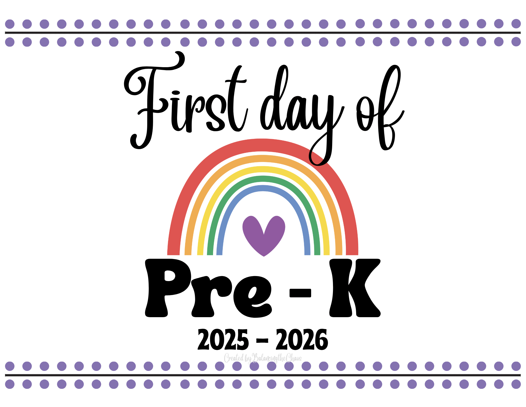 FREE PRINTABLE: 2025-2026 First Day of School Signs - Balancing The Chaos