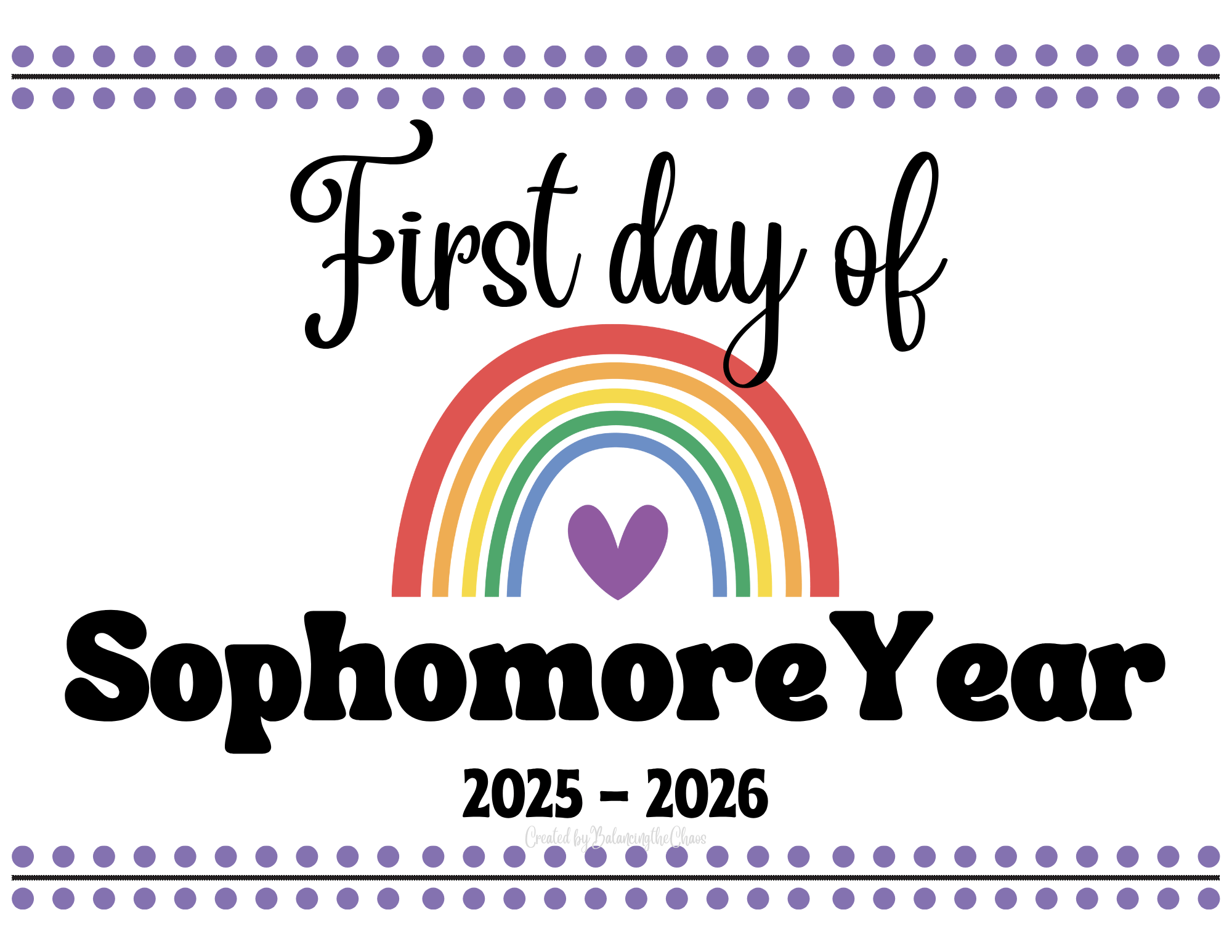 FREE PRINTABLE: 2025-2026 First Day of School Signs - Balancing The Chaos